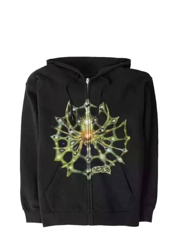 YARDSALE Printed Zip-up Hoodie - Black