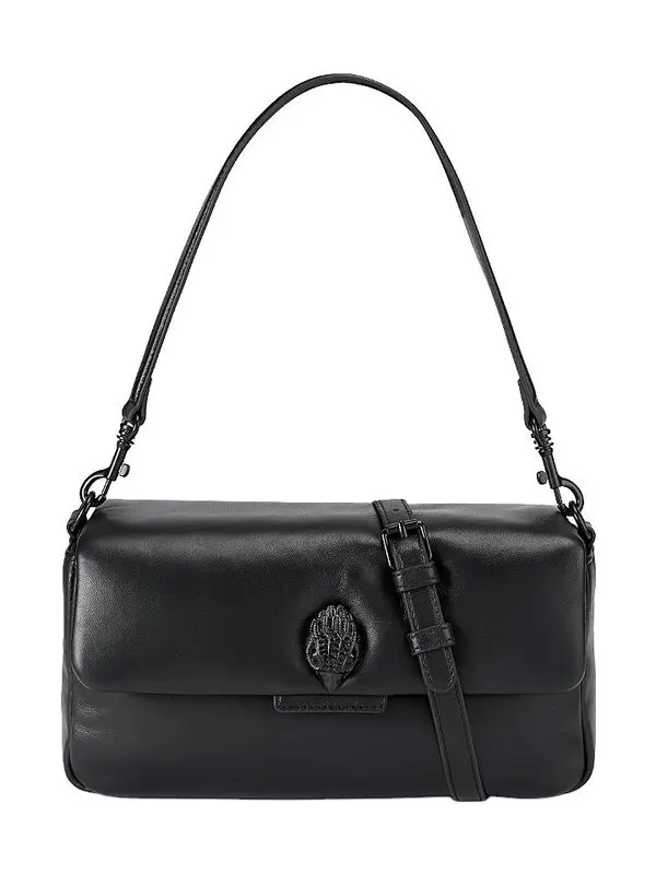 Kurt Geiger Oxford Drench Leather Shoulder Bag - Black