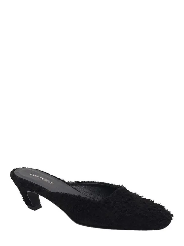 Free People Avenue Mules - Black Hairy Suede