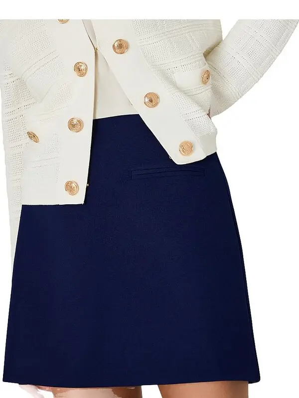 MILLY Lizzy Cady Mini Skirt - Navy