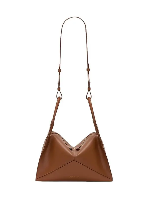 Victoria Beckham Plie Medium Top Handle Bag - Dark Tan