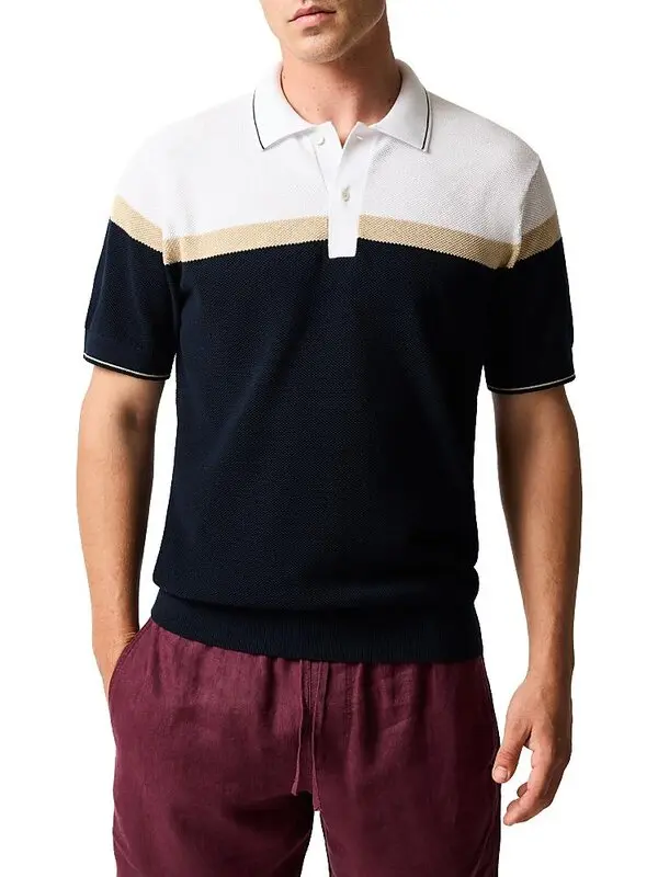 Rodd & Gunn Barret Reef Color Blocked Polo - Midnight