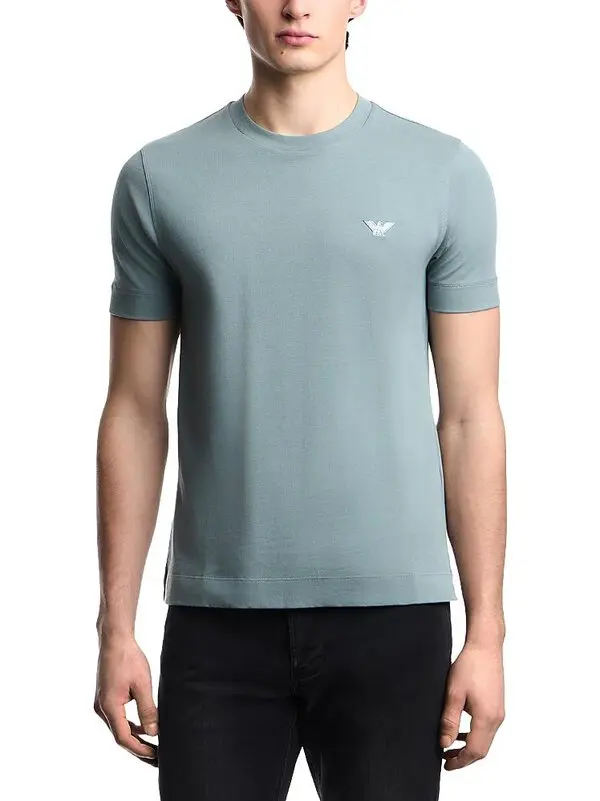 Emporio Armani Slim Fit Embroidered Logo T-shirt - Stormy Sea