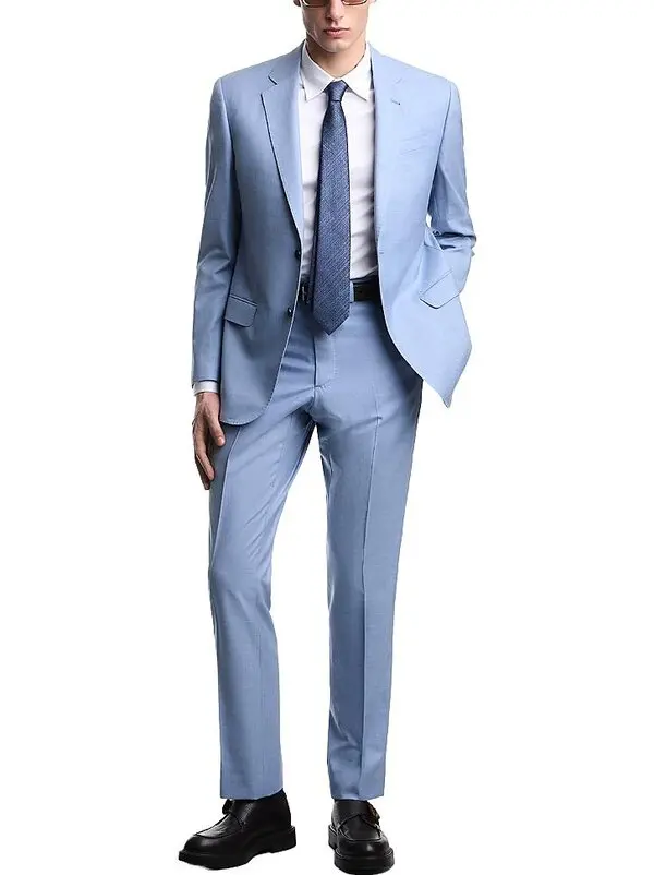 Emporio Armani G Line Regular Fit Wool Silk Suit - Light Blue