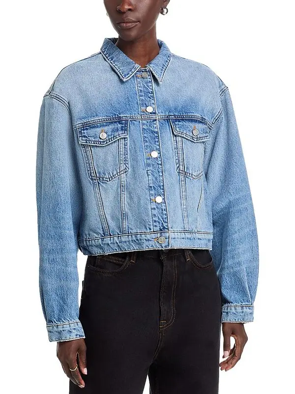 ANINE BING Quincy Trucker Jacket - Cascade Blue