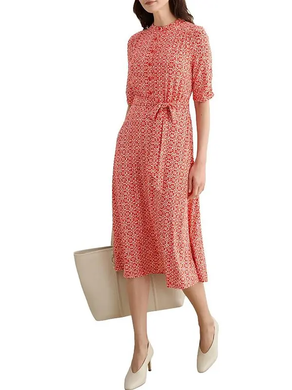 HOBBS LONDON Petites Cathy Jersey Dress - Red Ivory