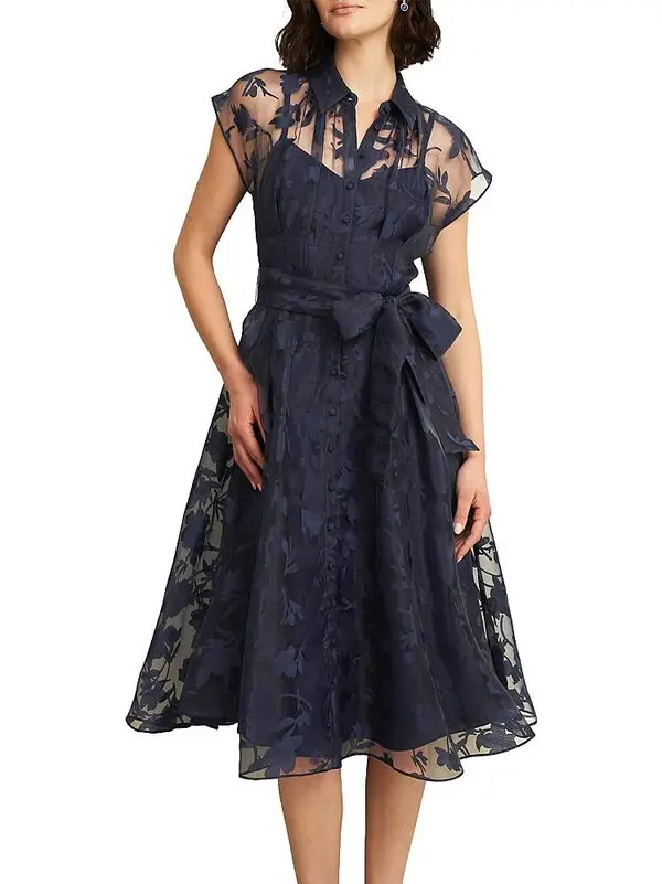 HOBBS LONDON Tess Burnout Floral Dress - Midnight Navy