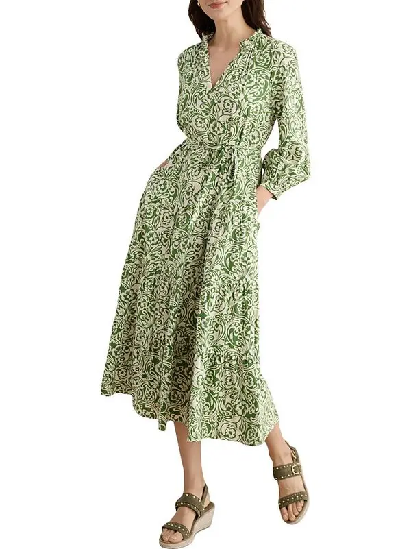 HOBBS LONDON Petites Amaris Dress - Green Cream