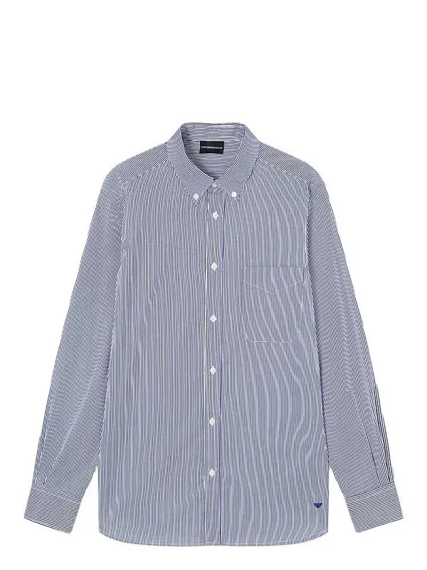 Emporio Armani Travel Essentials Wrinkle Free Shirt - Blue/white