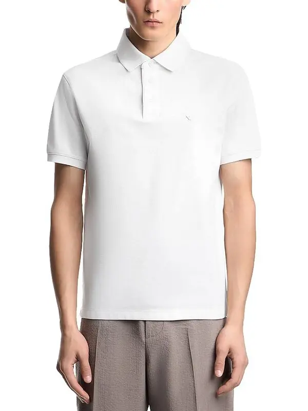 Emporio Armani Cotton Pique Polo Shirt - Off White