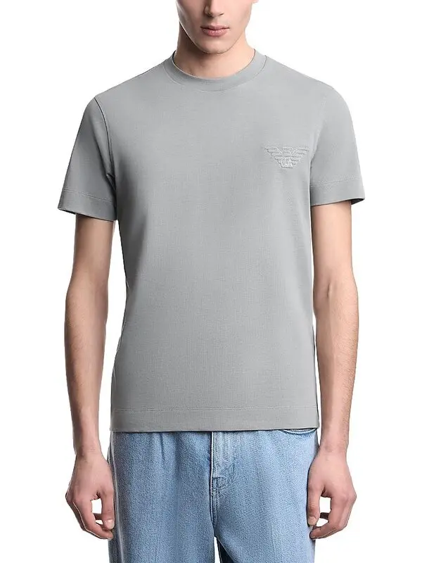 Emporio Armani Heavy Cotton Embroidered Eagle T-shirt - Grey
