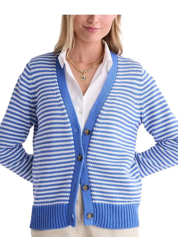 Vineyard Vines V-neck Cardigan Sweater - Breaker Blue