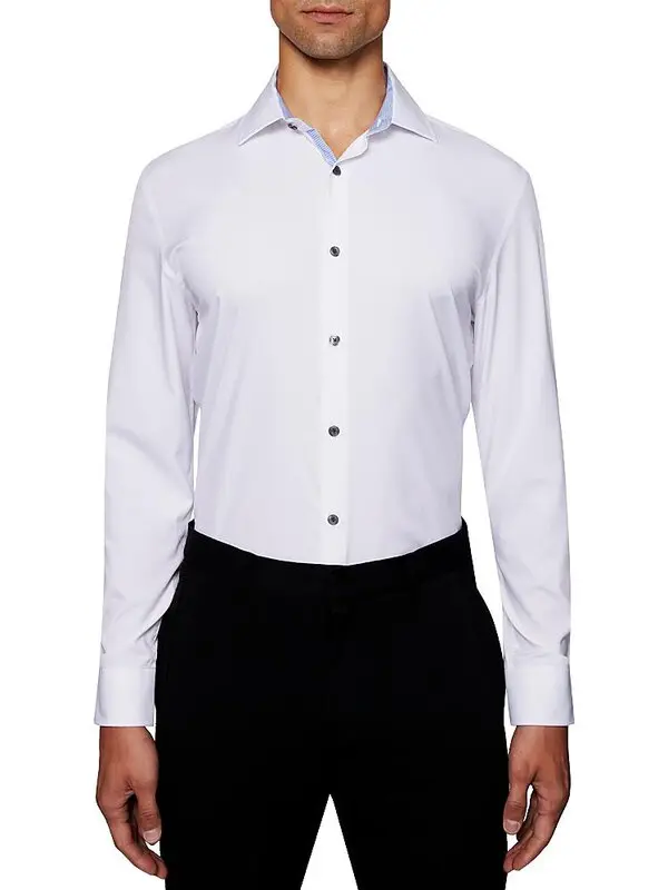 WRK Slim Fit Performance Solid Dress Shirt - White
