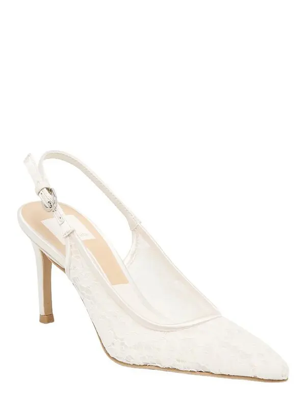 Dolce Vita Yami Lace Slingback Pumps - True White