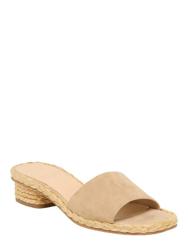 Dolce Vita Dixi Suede Espadrille Slide Sandals - Camel Suede