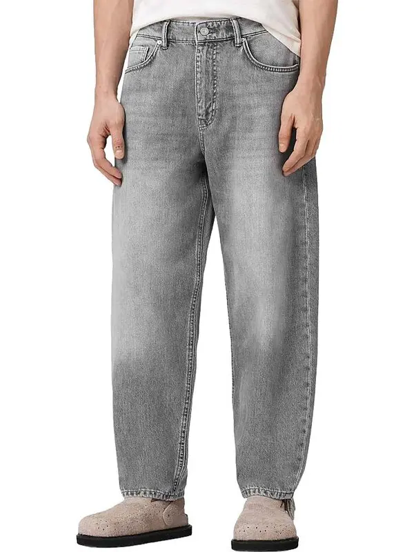 ALLSAINTS Regular Fit Curved Jeans - Washed Grey