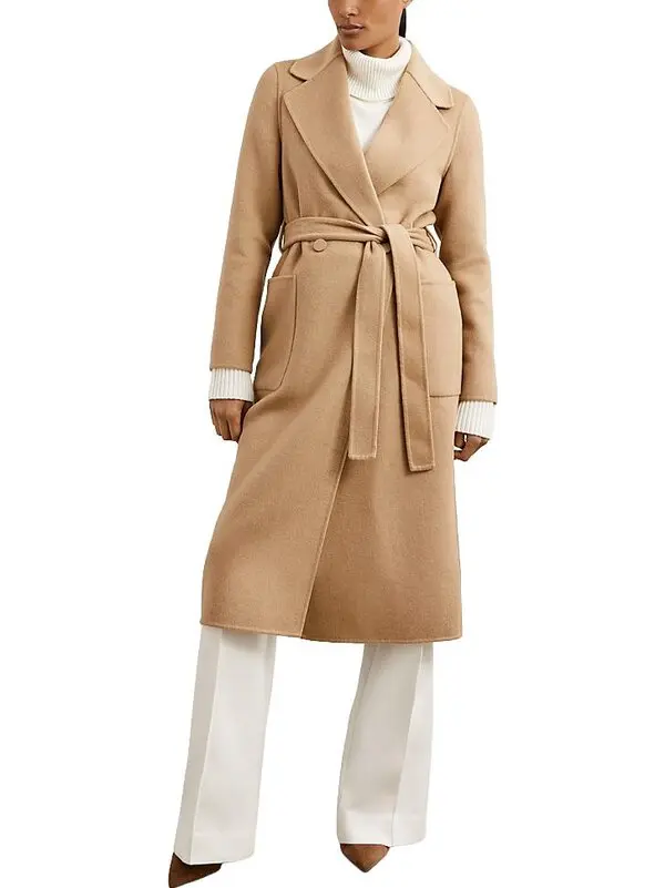 REISS Petite Belted Coat - Camel