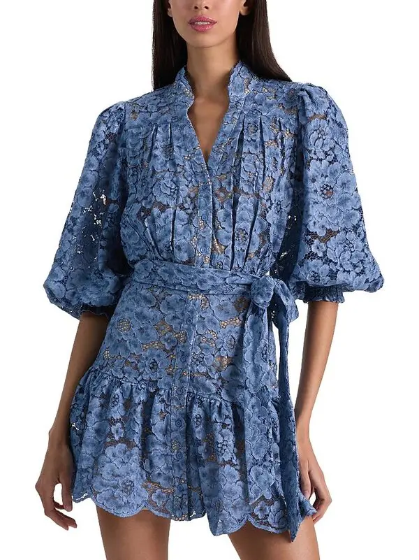 Alice + Olivia Cora Voluminous Tiered Dress - Indigo
