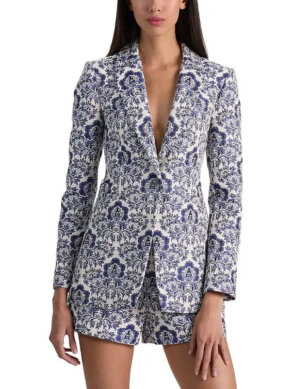 Alice + Olivia Breann Fitted Blazer - Off White/black