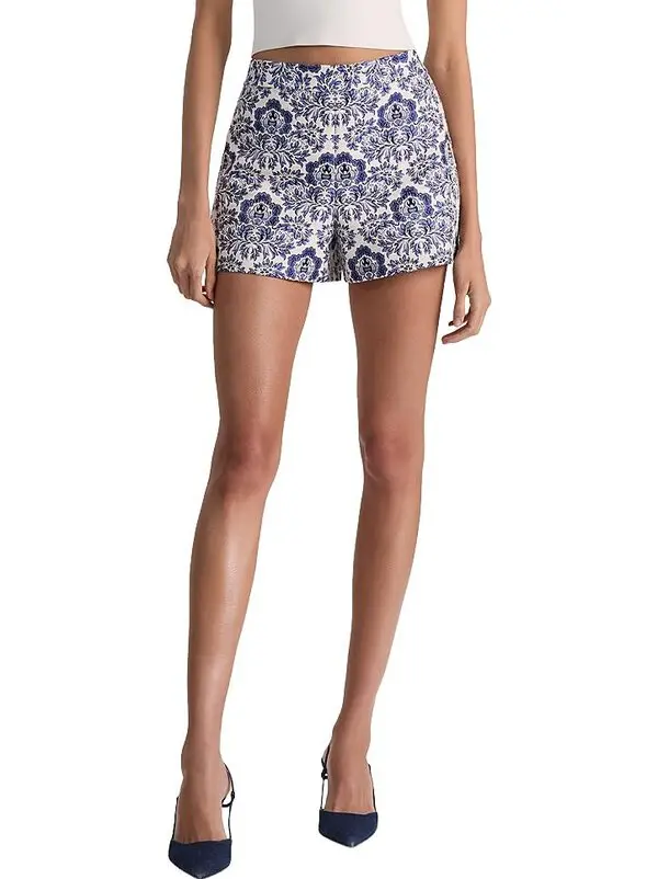 Alice + Olivia Hera High-rise Shorts - Off White/black