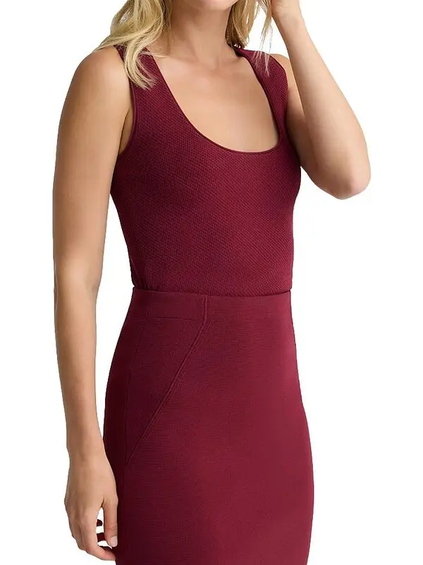 St. John Amy Fit Venezia Knit Tank Top - Bordeaux