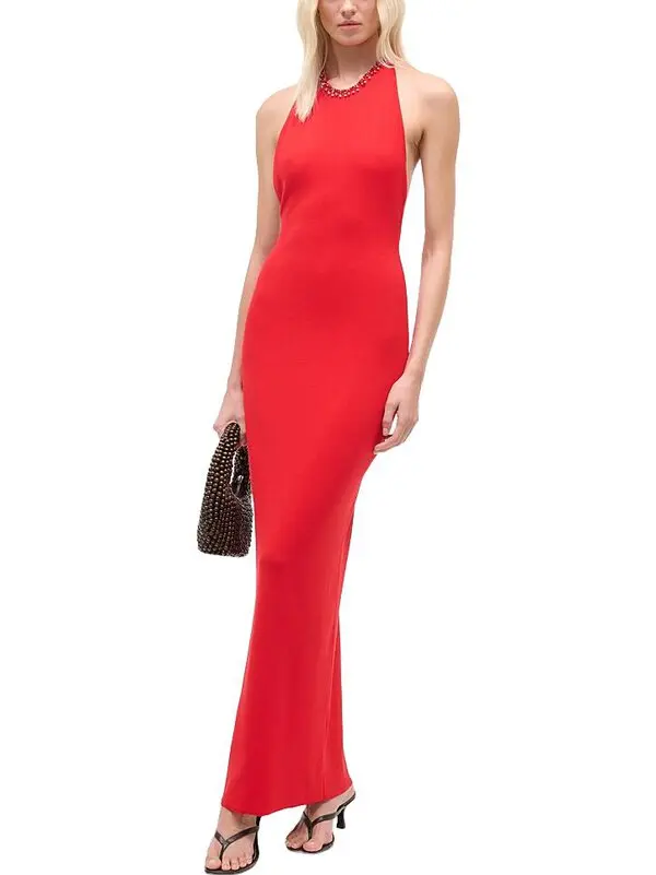 Staud Reina Dress - Red Rose