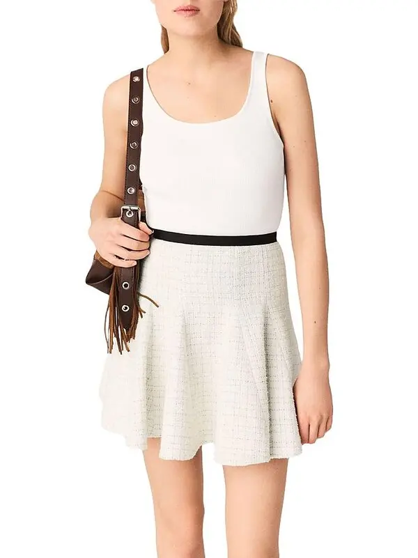 Maje 2-in-1 Tweed Dress - Ecru