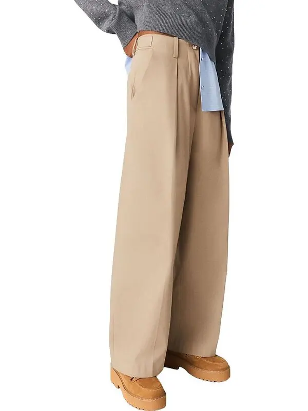 Maje Cotton Balloon Trousers - Mastic Beige