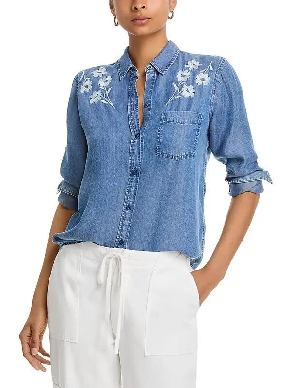 Rails Ingrid Embroidered Button-front Shirt - Floral Embroidery
