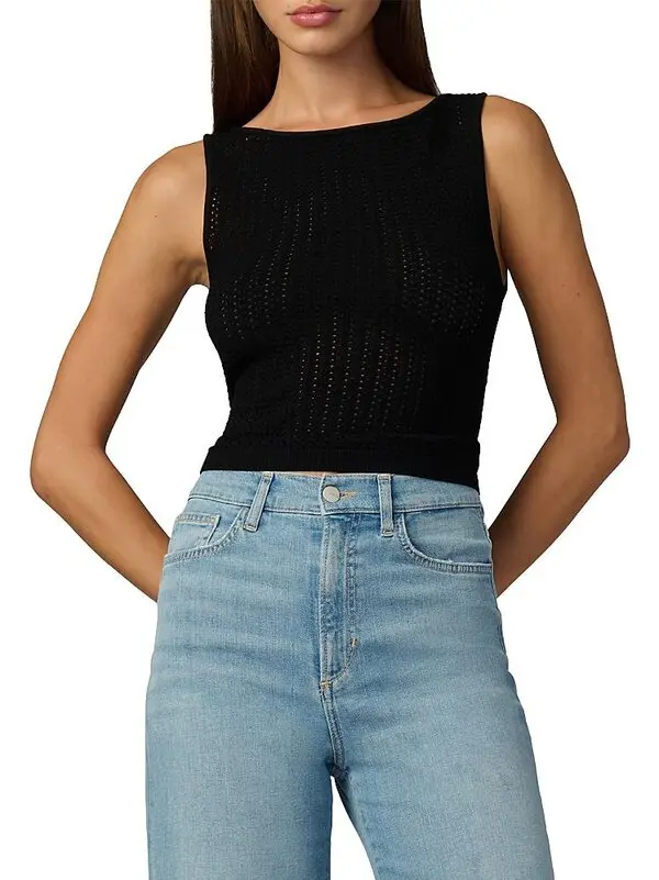 Joe's Jeans Crochet Boatneck Tank - Black