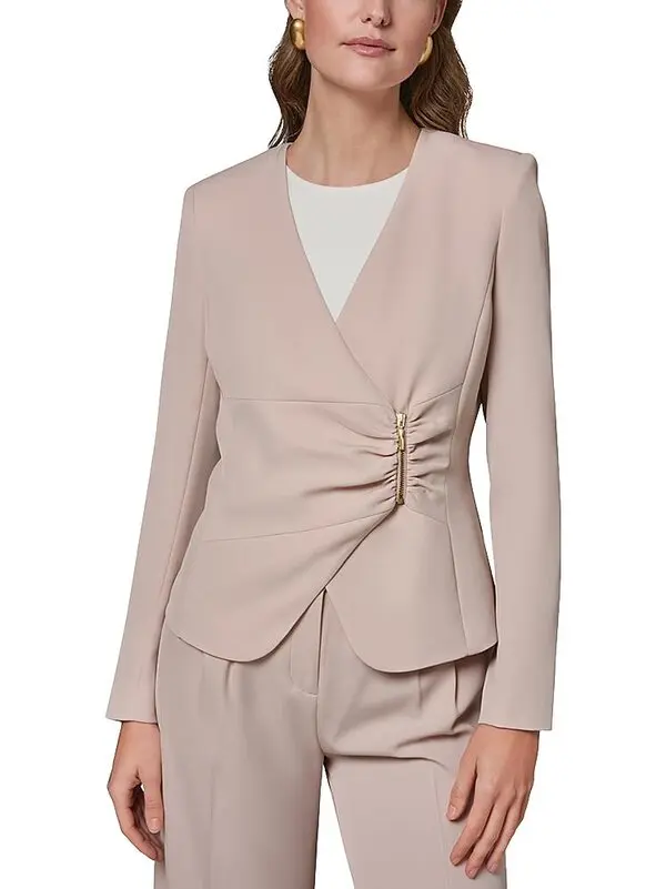 Donna Karan New York Side Ruched Blazer - Snow Petal