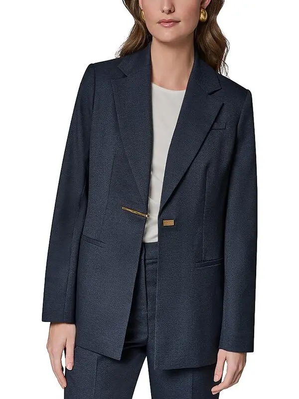 Donna Karan New York Long Blazer With Notched Lapel - Nightfall