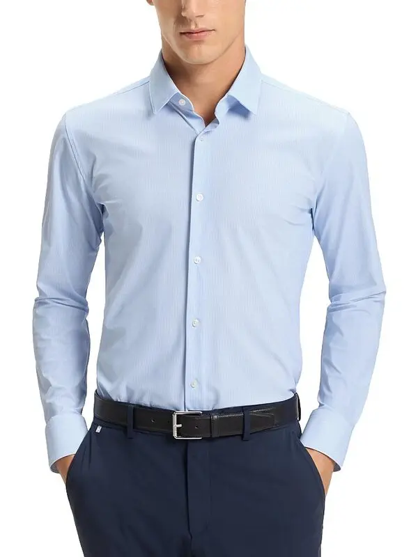 BOSS Hank Kent Collar Slim Fit Dress Shirt - Light Pastel Blue