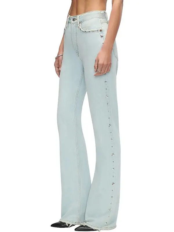 RE/DONE 70s High Rise Slim Bootcut Jeans - Bleach Distress