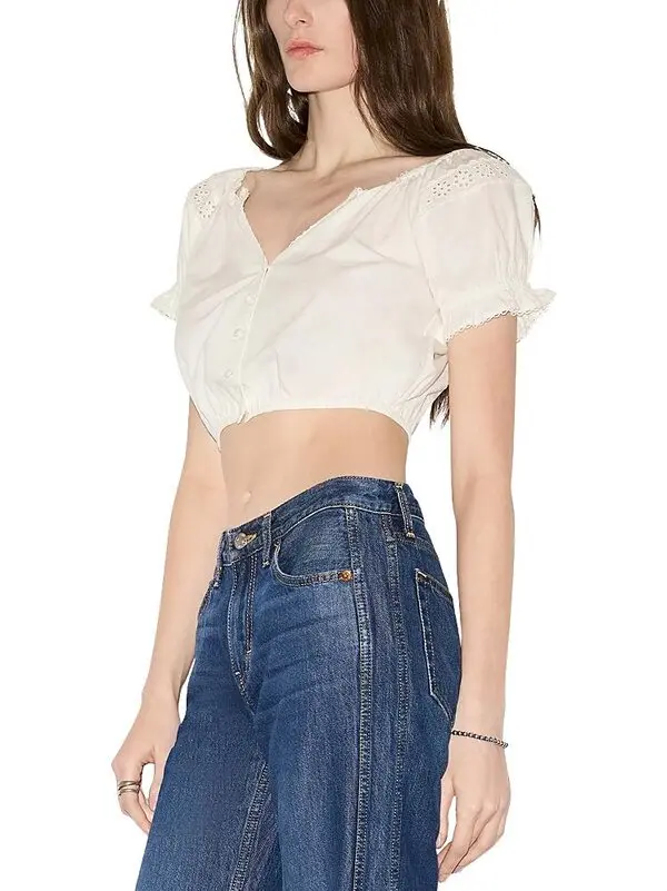 RE/DONE Pattie Puff Sleeve Blouse - Vintage White