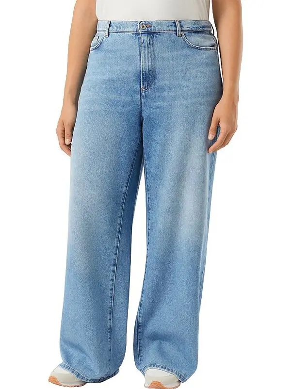 Marina Rinaldi Plus High-rise Denim Pants - Navy