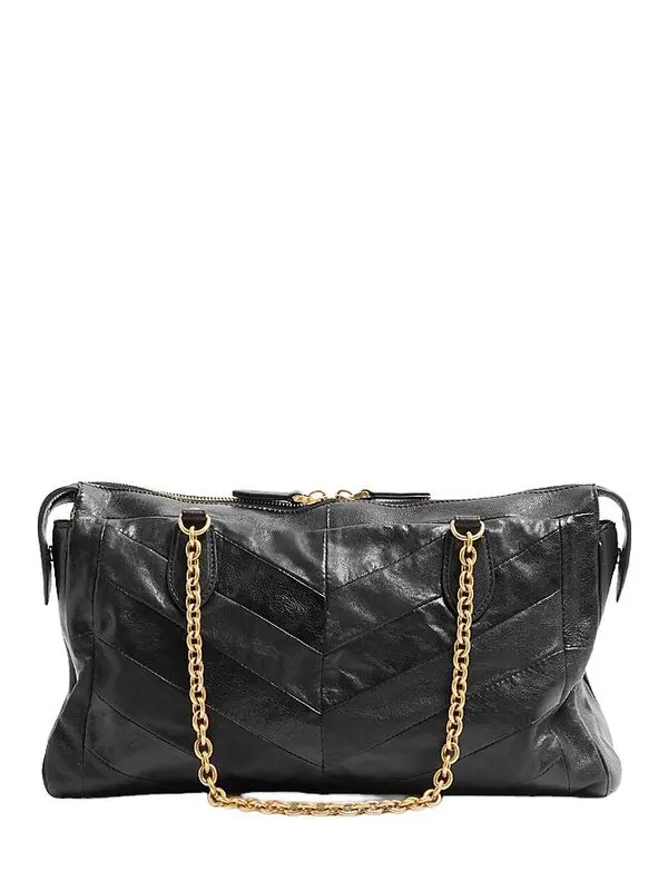 Valentino Garavani Panthea Nappa Leather Vlogo Shoulder Bag - Black