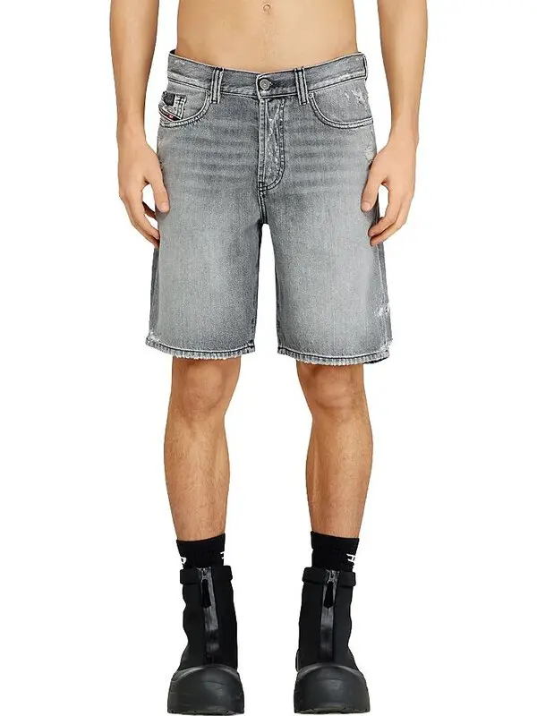 DIESEL Regular Fit Denim Shorts - Black/denim