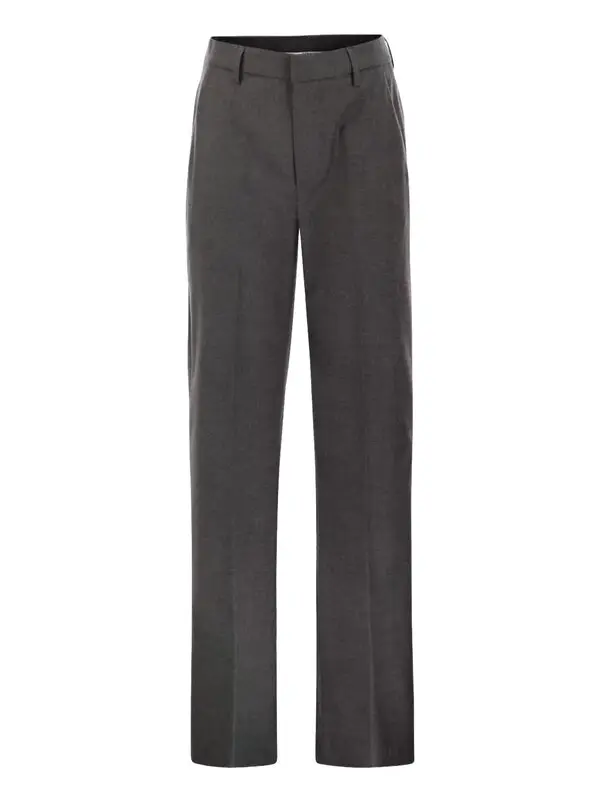 DONDUP Logo Tailored Trousers - Grey