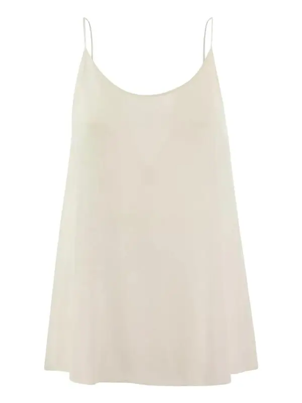 Antonelli Firenze U-neck Silk Top - Neutrals
