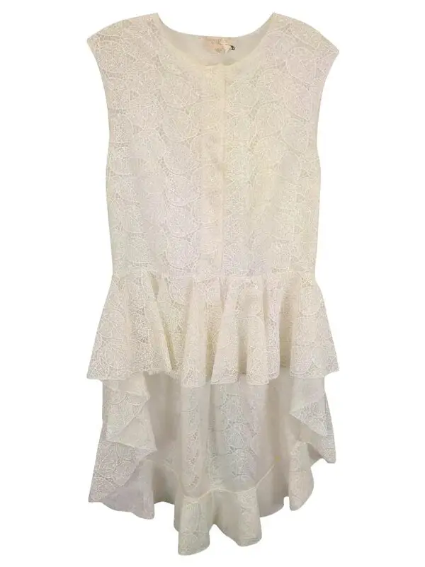 Giambattista Valli Lace Ruffle Dress - Neutrals