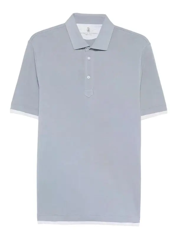 Brunello Cucinelli Buttoned Short-sleeve Polo Shirt - Blue