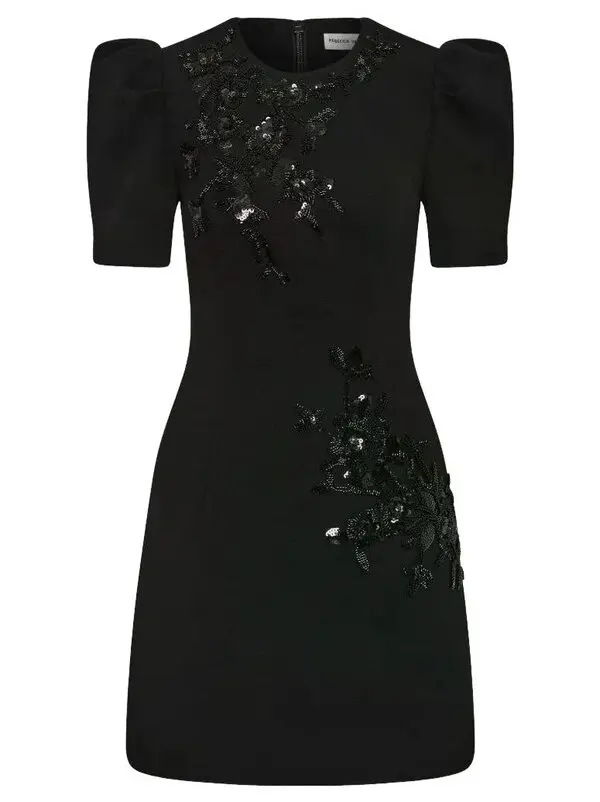 Rebecca Vallance Livia Puff-sleeve Mini Dress - Black