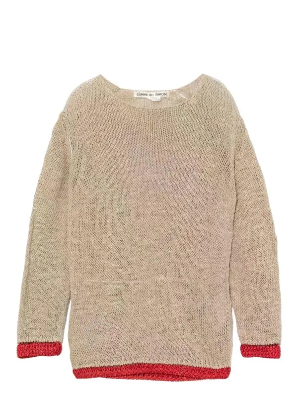 Comme Des Garçons Open Knit Round Neck Jumper - Neutrals