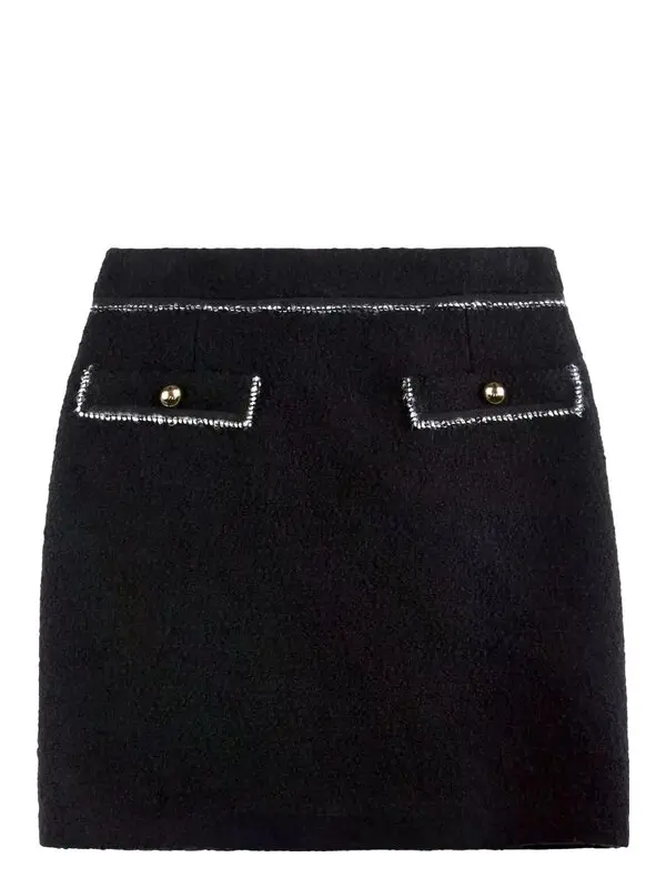 FAY Bouclé Mini Skirt - Black