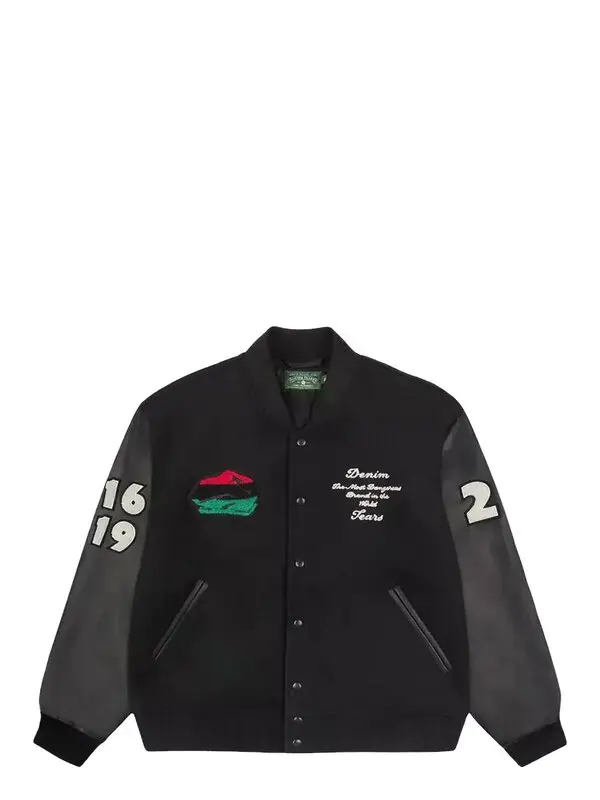 DENIM TEARS Varsity Bomber Jacket - Black