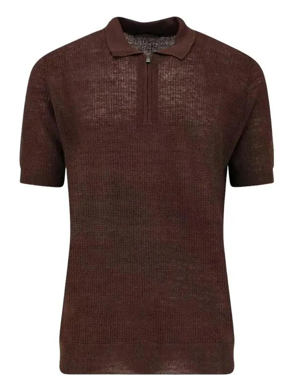 Corneliani Half-zip Polo Shirt - Brown