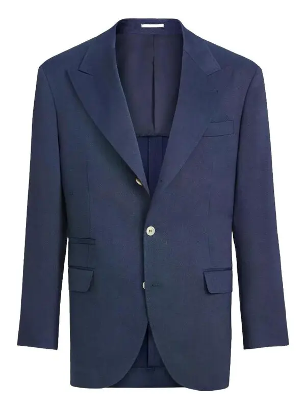 Brunello Cucinelli Peak-lapels Blazer - Blue