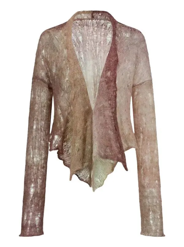 OUDE WAAG Open-knit Cardigan - Brown