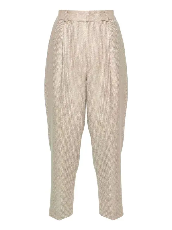 PT TORINO Herringbone Trousers - Neutrals